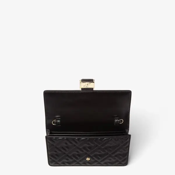 Fendi Tube Wallet On Chain Black Nappa Leather Wallet